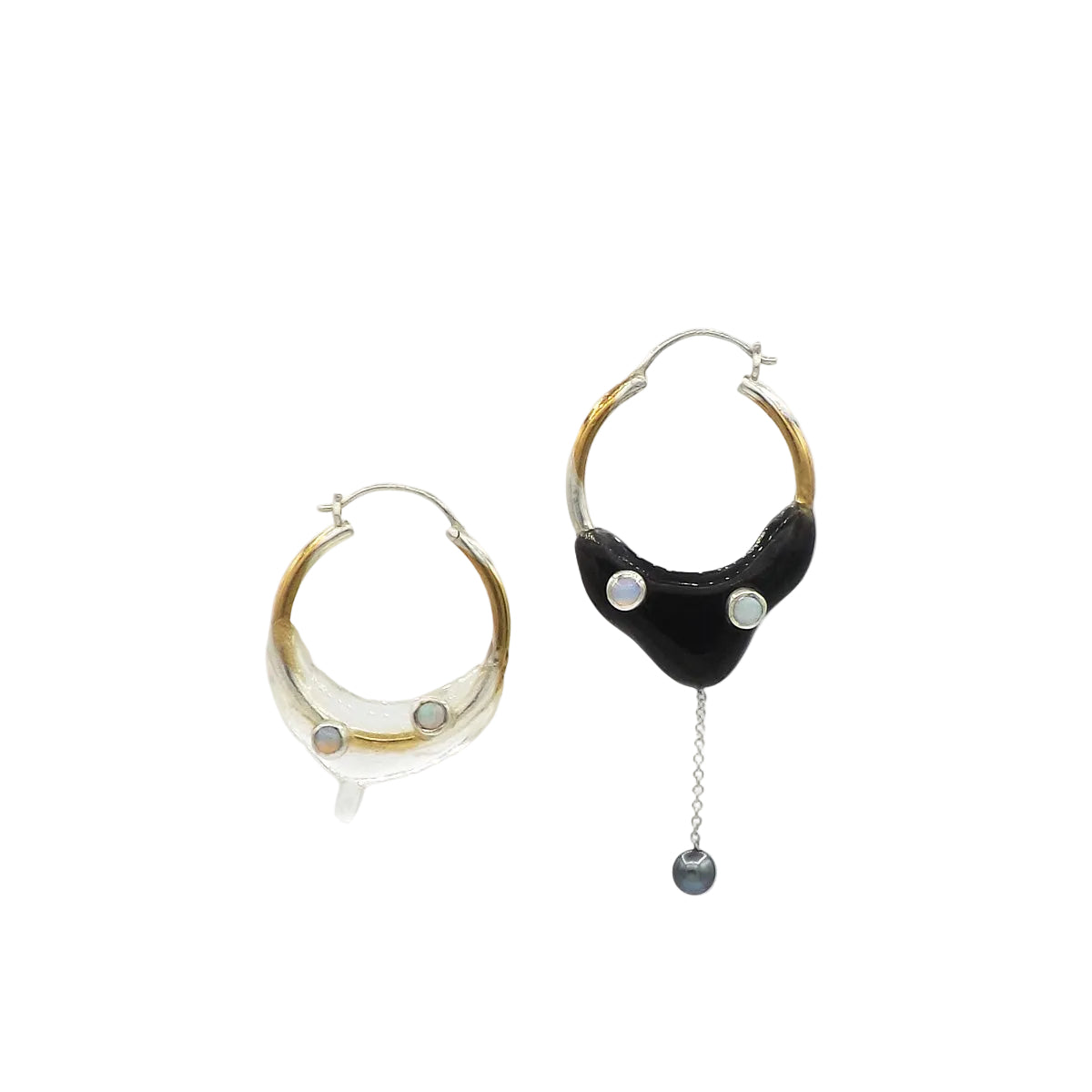 Oozing Earrings No.6 in White & Black by Vanessa Shum – L.A. Pai Gallery