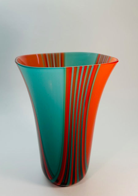 Dropout Vessel 26: Tall Blue and Red Glass Vessel by James Lavoie – L.A ...