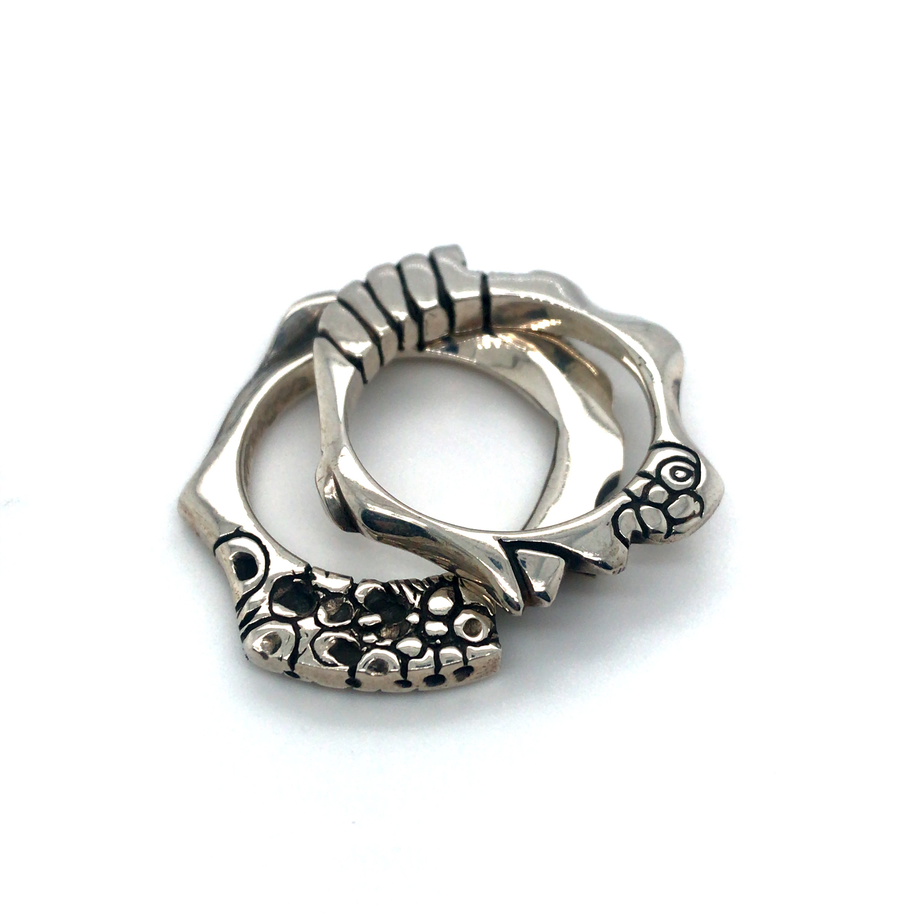 Unique Pair of Sterling Rings by Gustavo Estrada – L.A. Pai Gallery